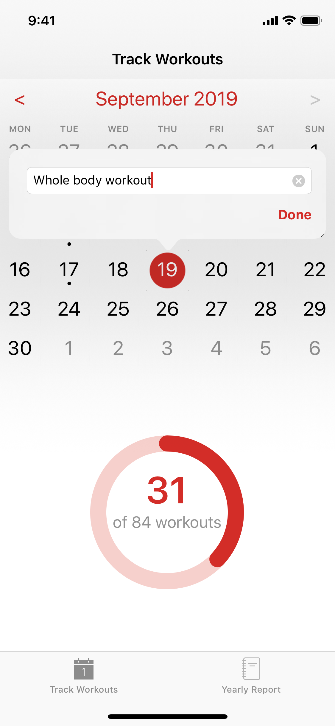 Simplest Workout Tracker
